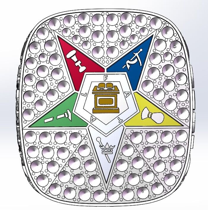 Order Of The Eastern Star Fraternity Ring (OES) - Shine Series, Silver ...