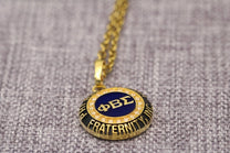 Phi Beta Sigma Pendant Necklace (ΦΒΣ) - Classic Man, Yellow Gold ...