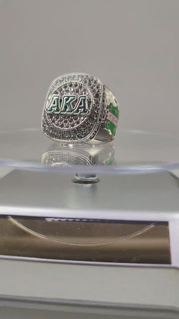 Alpha Kappa Alpha Sorority Ring (AKA) - Shine Series, Silver – fratrings