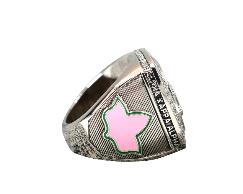 Alpha Kappa Alpha Sorority Ring (AKA) - Shine Series, Silver – fratrings